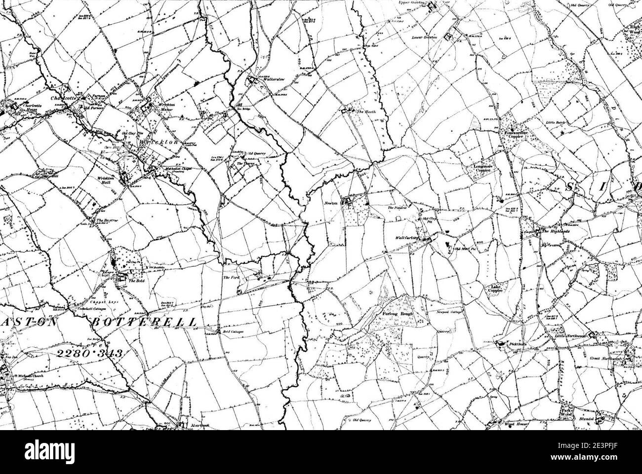 Map of Shropshire OS Map name 066-SW, Ordnance Survey, 1883-1895 Stock ...