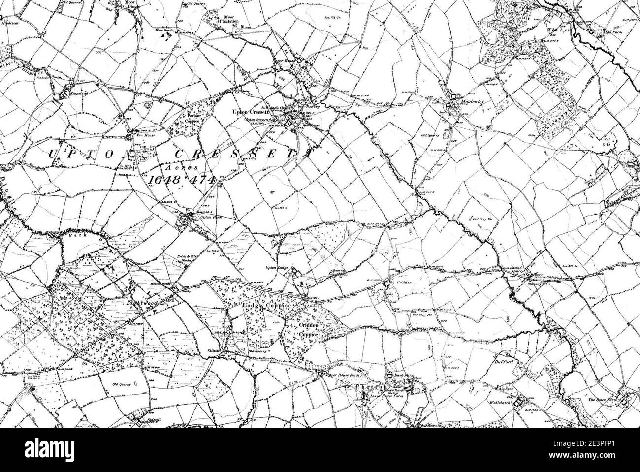 Map of Shropshire OS Map name 058-SW, Ordnance Survey, 1883-1895 Stock ...