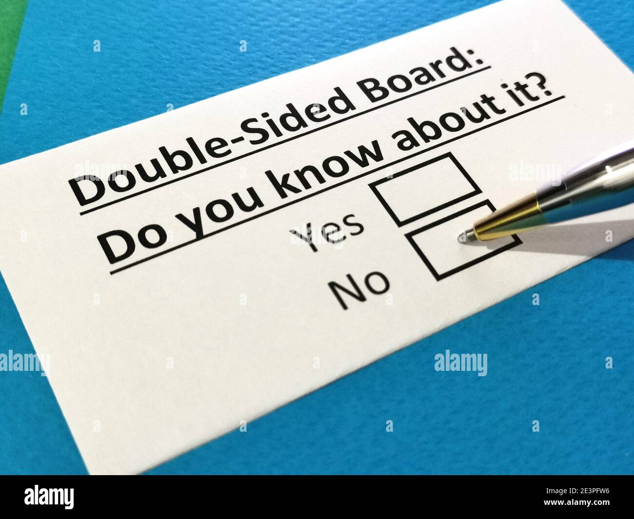 One person is answering question about double sided board Stock Photo ...