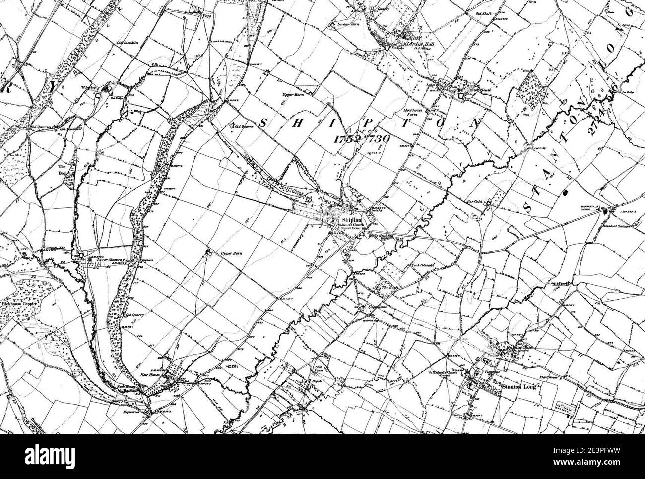 Map of Shropshire OS Map name 057-SW, Ordnance Survey, 1883-1895 Stock ...