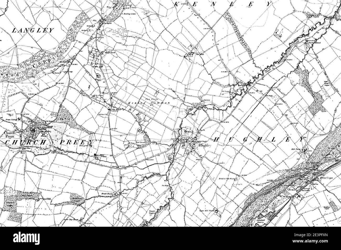Map of Shropshire OS Map name 050-SW, Ordnance Survey, 1883-1895 Stock ...