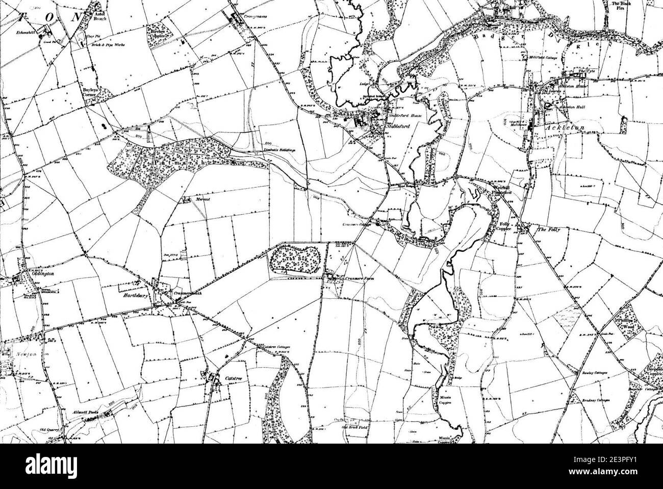 Map of Shropshire OS Map name 052-SW, Ordnance Survey, 1883-1895 Stock ...