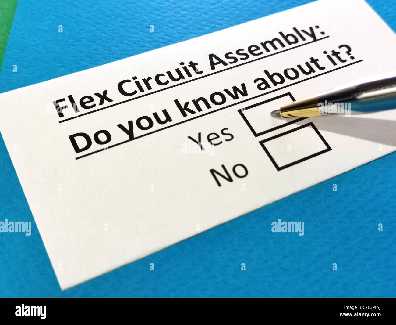 One person is answering question about flex circuit assembly Stock ...