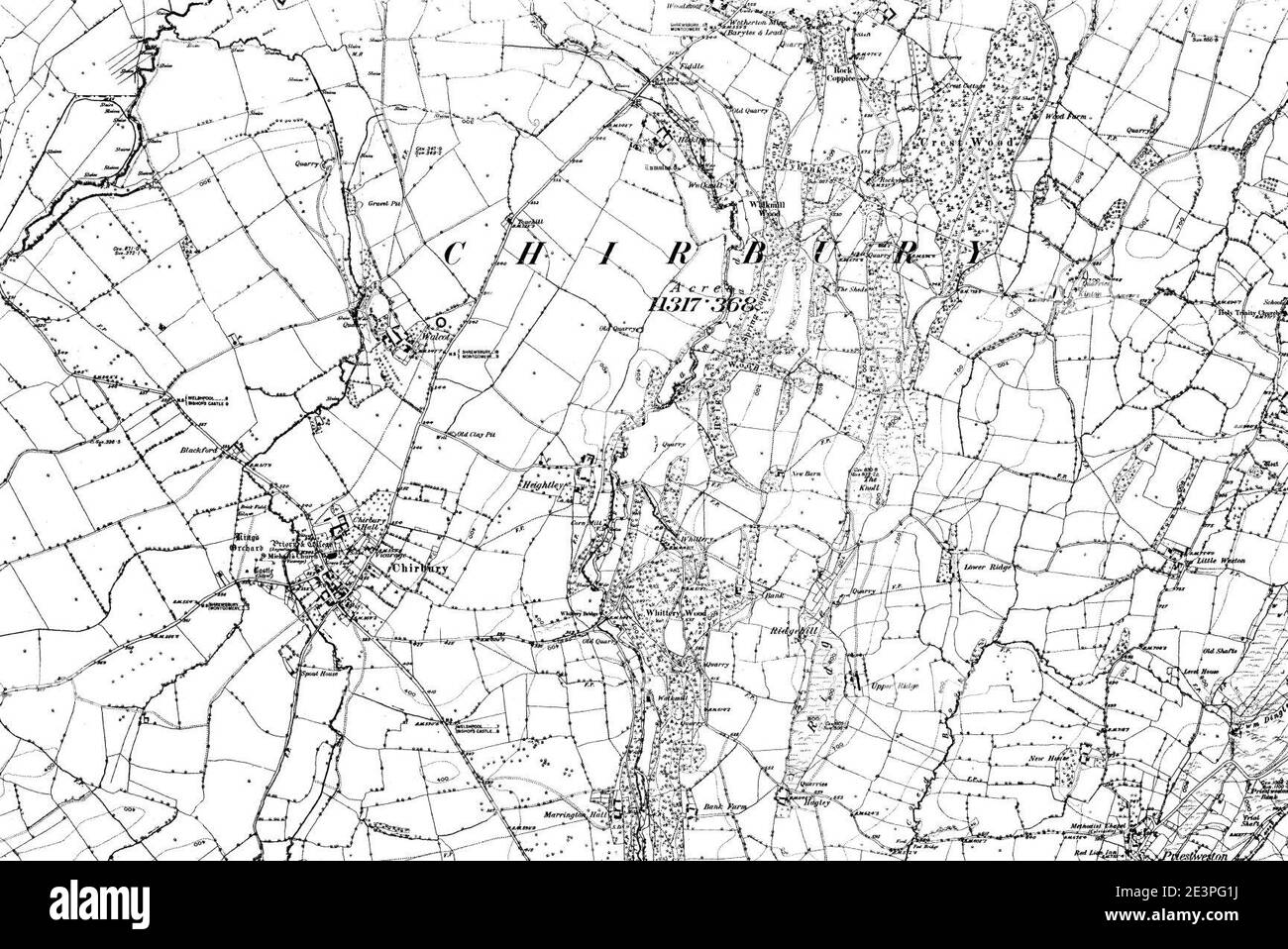Map of Shropshire OS Map name 047-SW, Ordnance Survey, 1883-1895 Stock ...