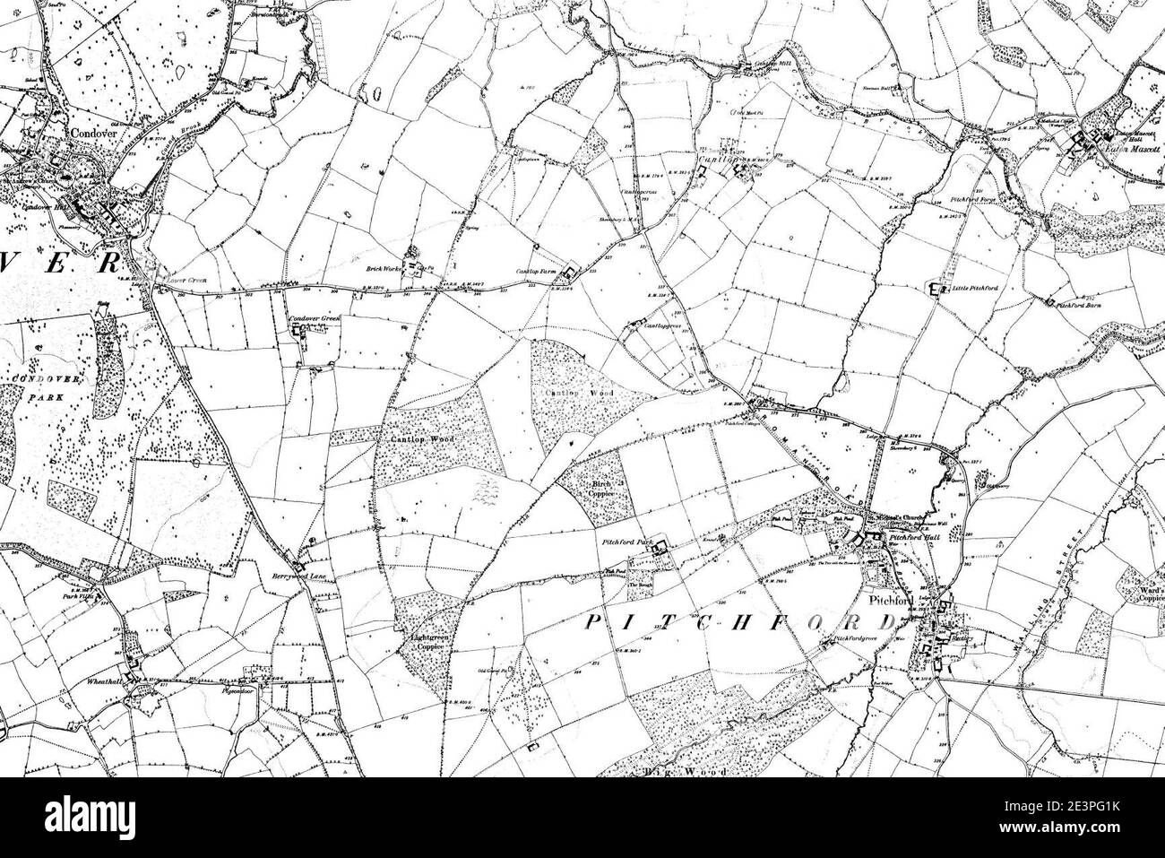 Map of Shropshire OS Map name 041-SE, Ordnance Survey, 1883-1895 Stock ...