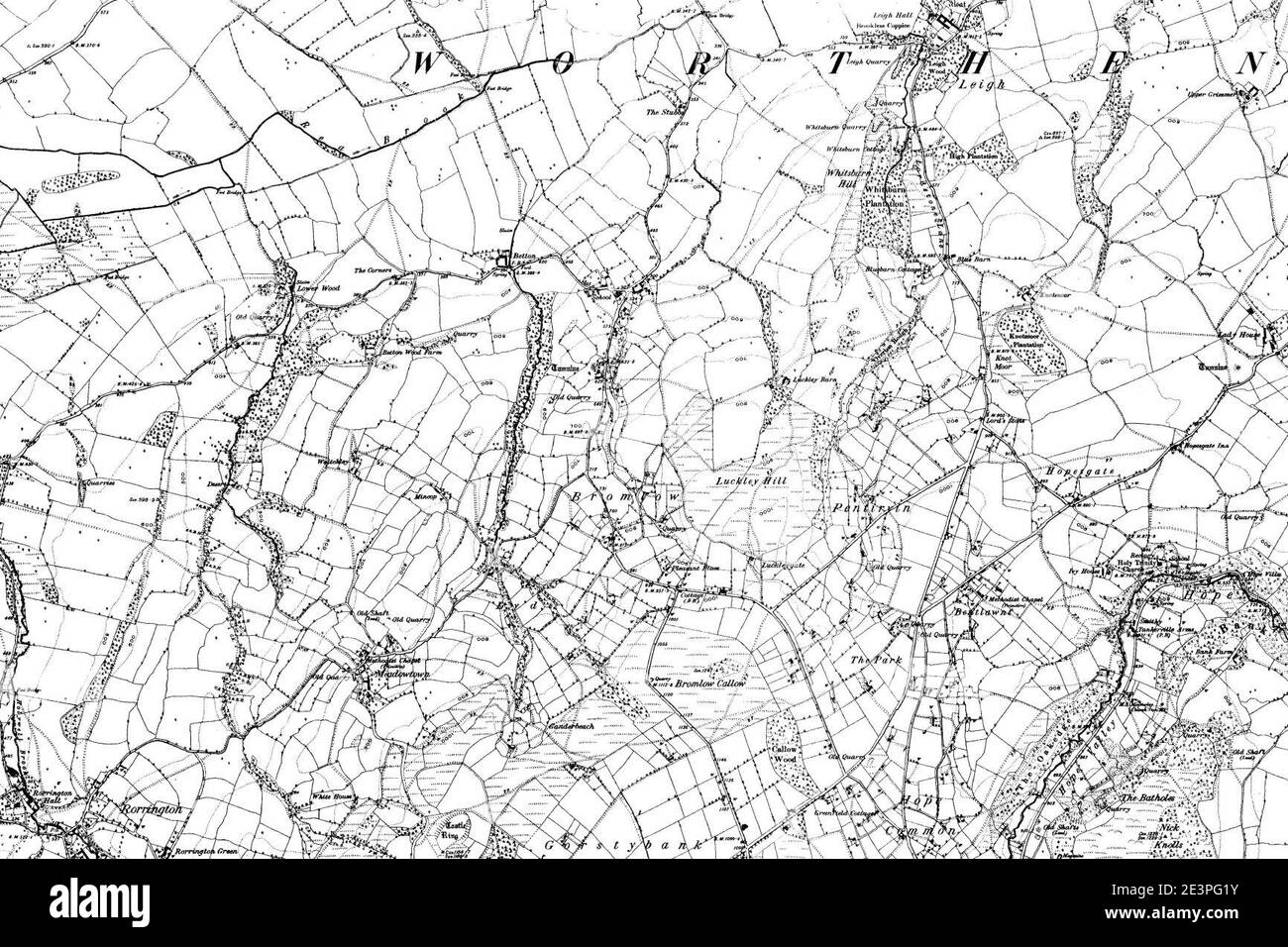 Map of Shropshire OS Map name 047-NE, Ordnance Survey, 1883-1895 Stock ...