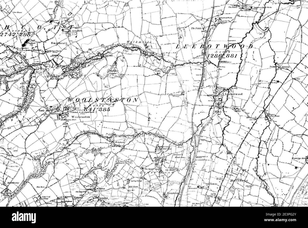 Map of Shropshire OS Map name 049-SW, Ordnance Survey, 1883-1895 Stock ...