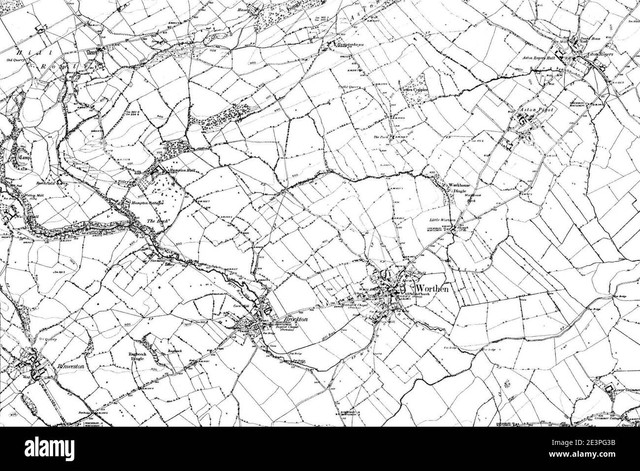 Map of Shropshire OS Map name 039-SE, Ordnance Survey, 1883-1895 Stock ...