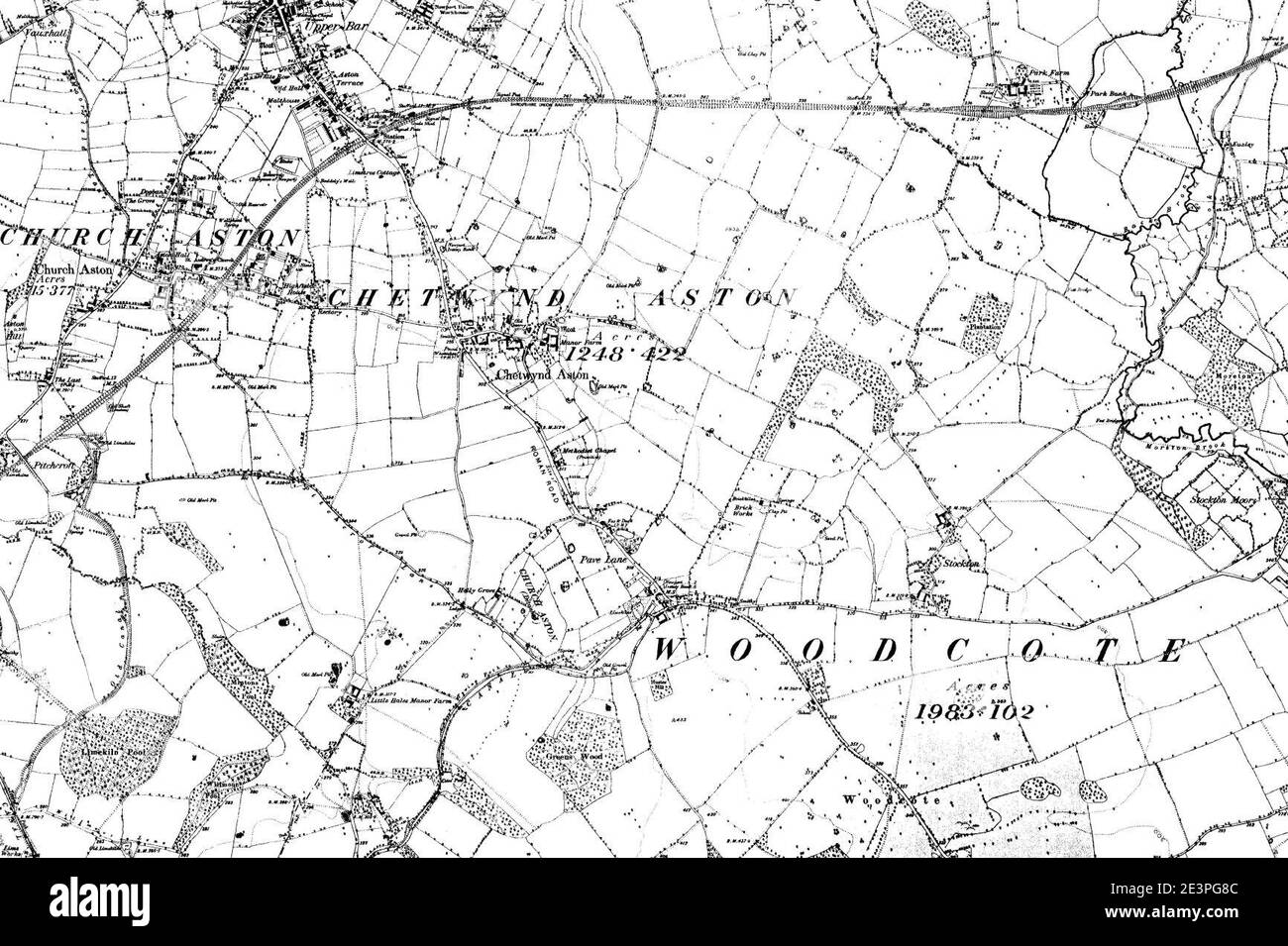 Map of Shropshire OS Map name 031-SW, Ordnance Survey, 1883-1895 Stock ...