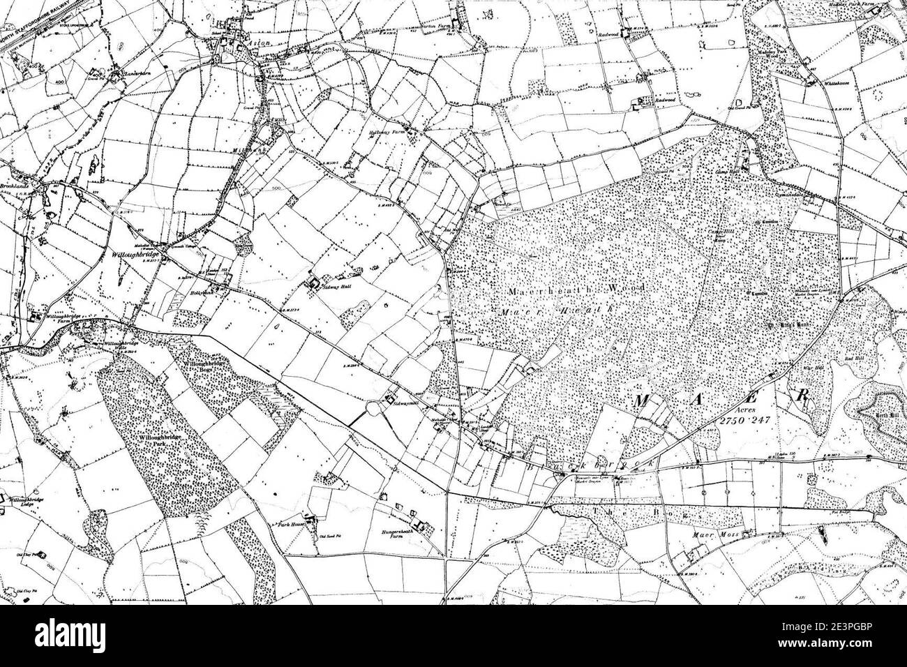 Map of Shropshire OS Map name 010-NW, Ordnance Survey, 1883-1895 Stock ...