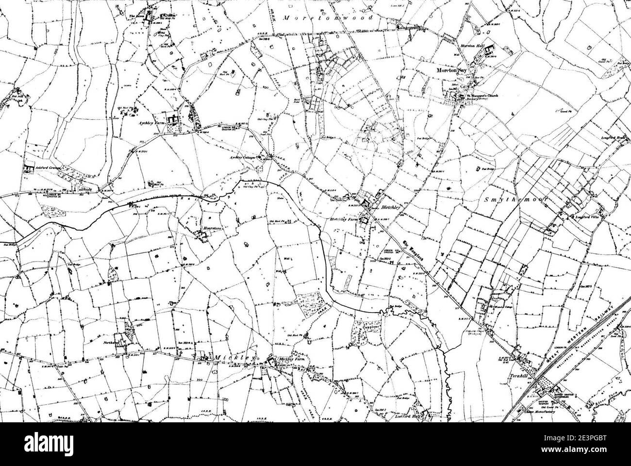 Map of Shropshire OS Map name 015-NE, Ordnance Survey, 1883-1895 Stock ...