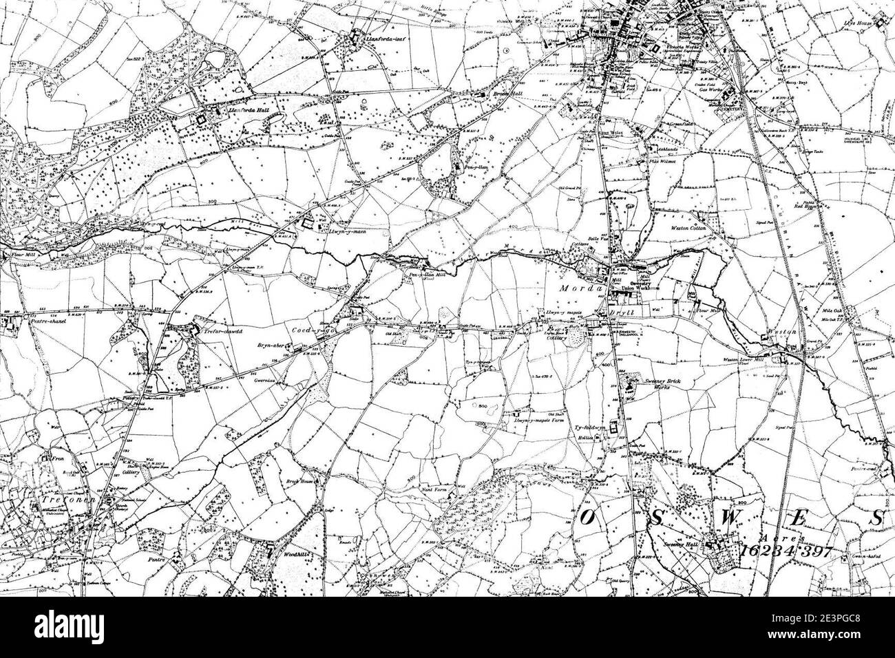 Map of Shropshire OS Map name 019-NW, Ordnance Survey, 1883-1895 Stock ...