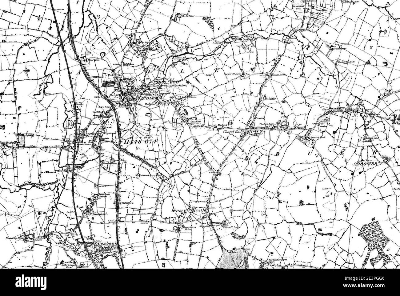 Map of Shropshire OS Map name 003-SW, Ordnance Survey, 1883-1895 Stock ...