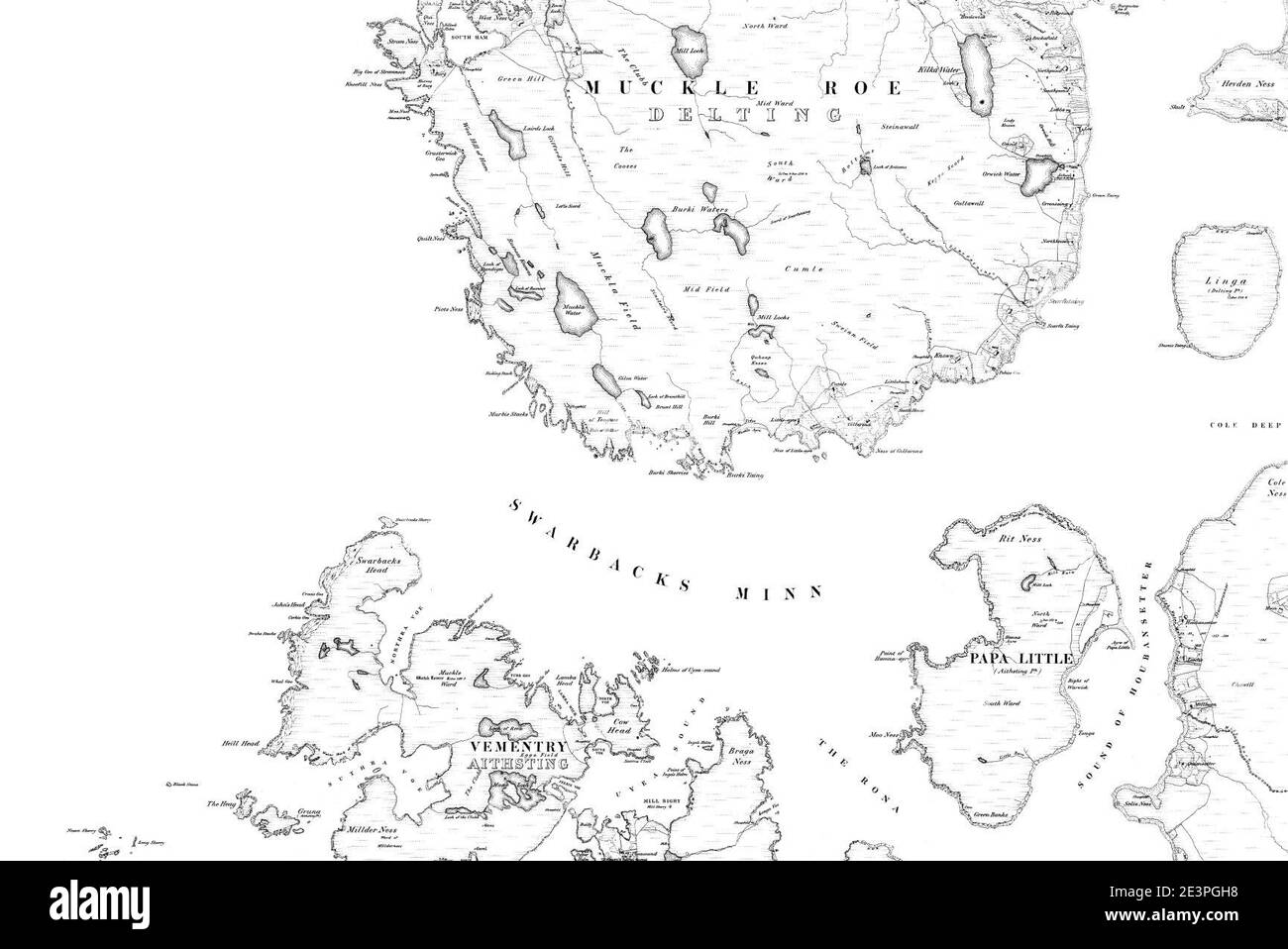 Map of Shetland Sheet 036, Ordnance Survey, 1880-1882 Stock Photo - Alamy