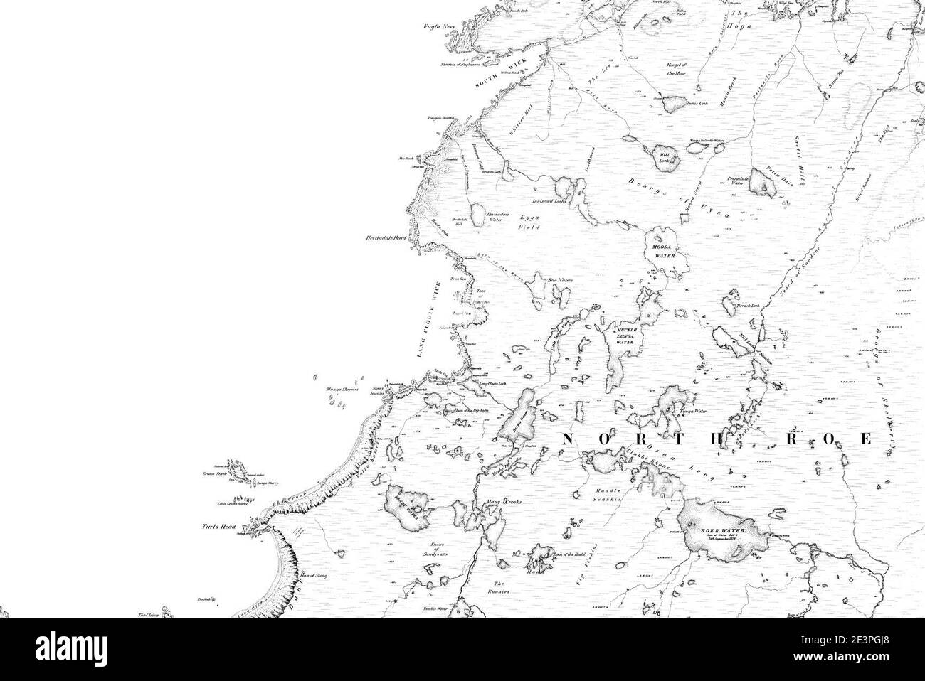 Map of Shetland Sheet 014, Ordnance Survey, 1880-1882 Stock Photo - Alamy
