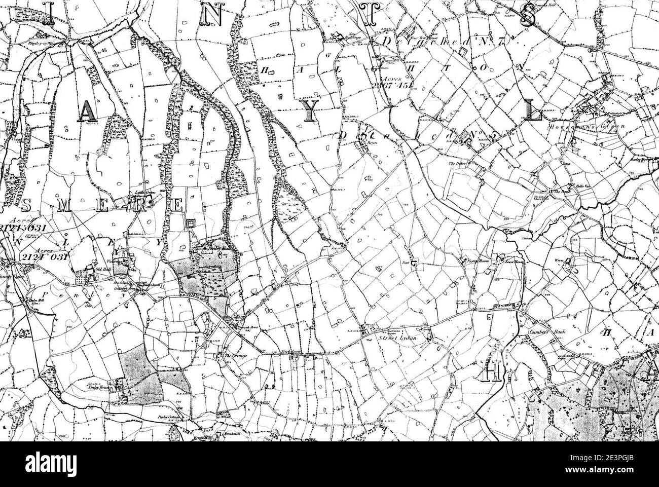 Map of Shropshire OS Map name 006-NE, Ordnance Survey, 1883-1895 Stock ...