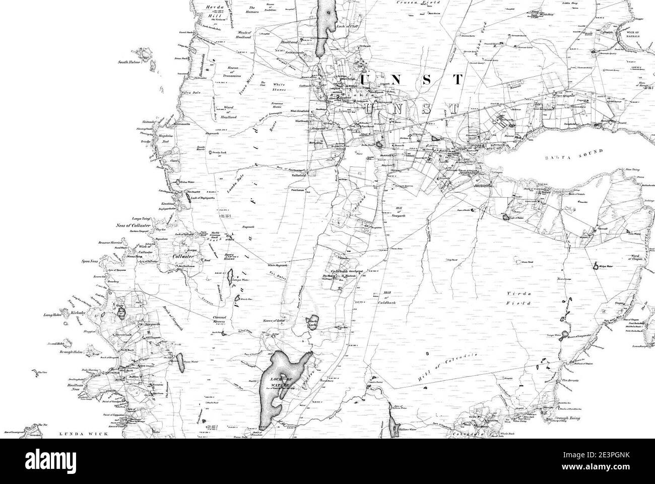 Map of Shetland Sheet 005, Ordnance Survey, 1880-1882 Stock Photo - Alamy
