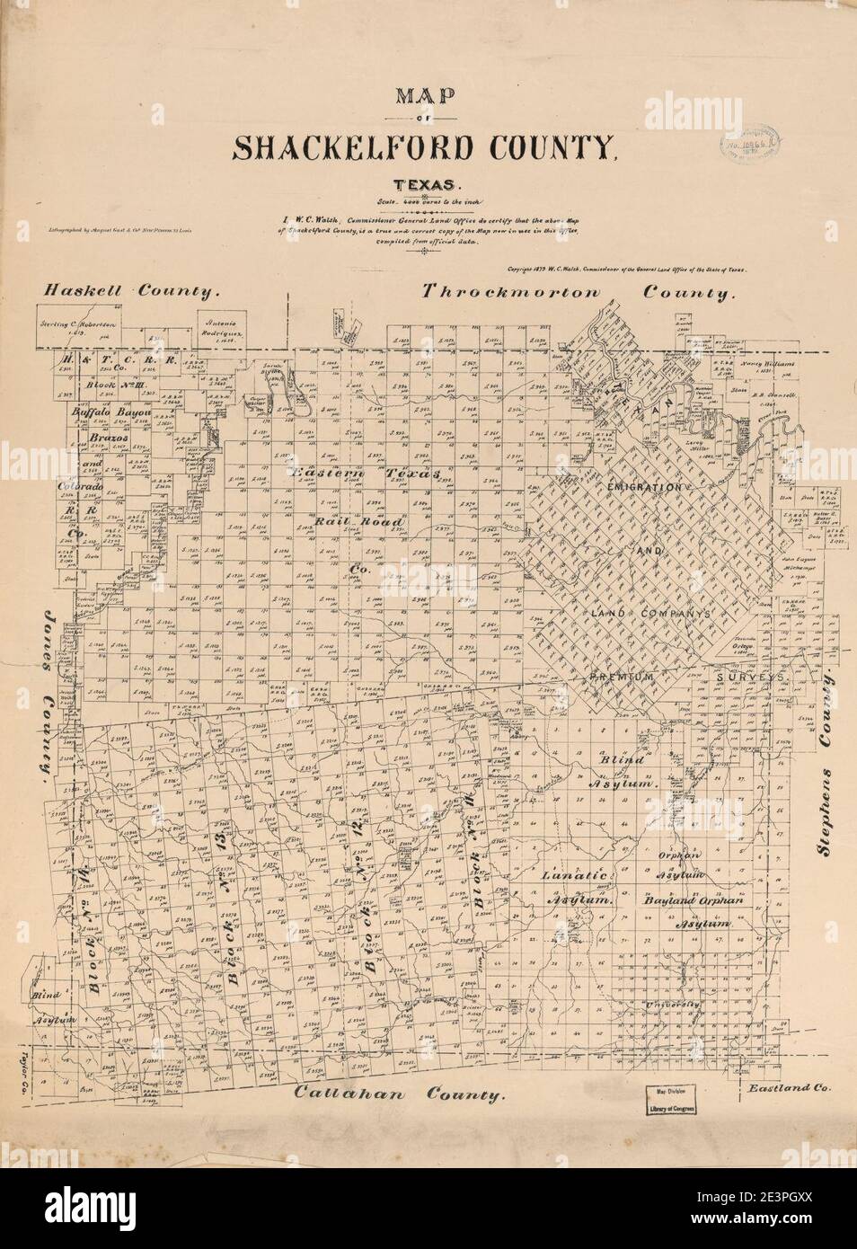 Map of Shackelford County, Texas Stock Photo - Alamy