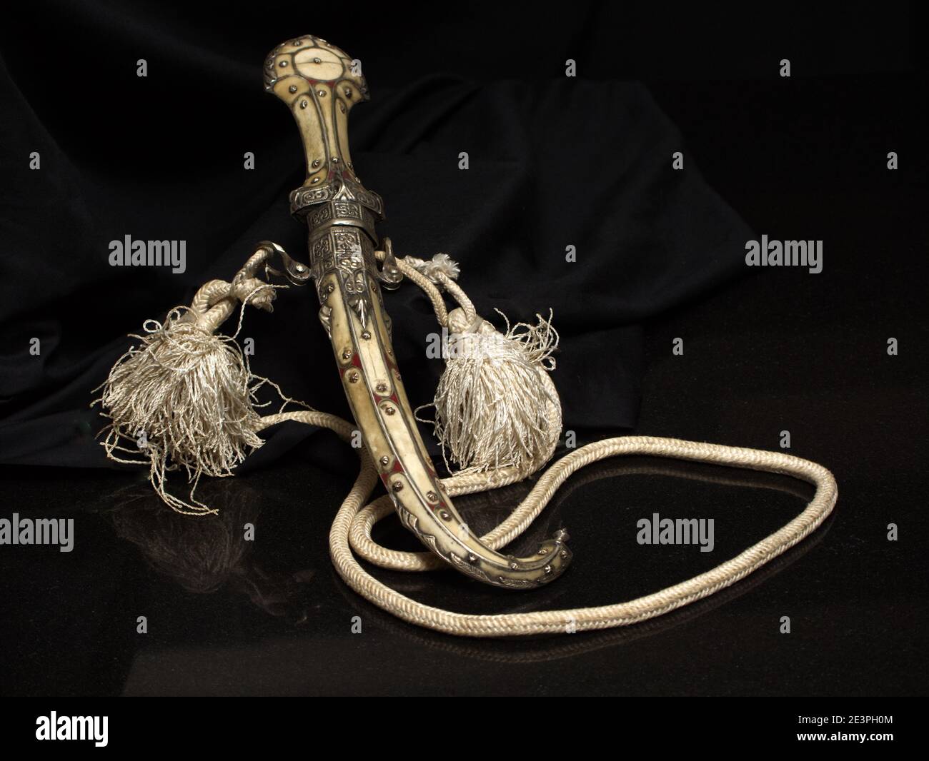 Still Life of Traditional Moroccan Khunjar Dagger. Curved Sword ...