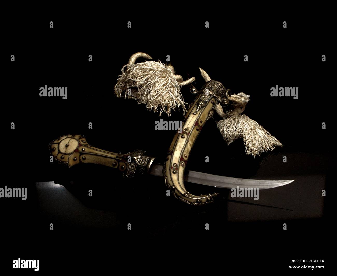 Still Life of Traditional Moroccan Khunjar Dagger. Curved Sword ...