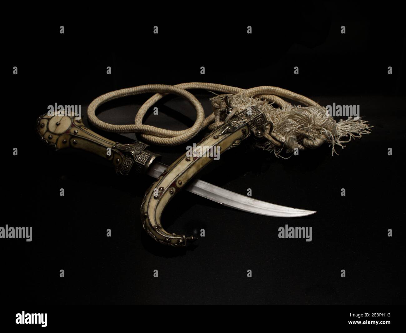 Still Life of Traditional Moroccan Khunjar Dagger. Curved Sword ...