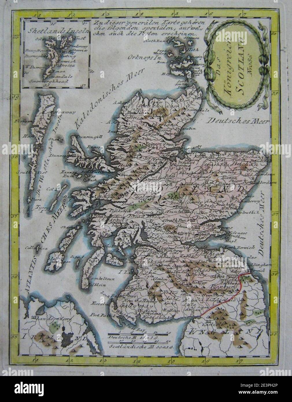 Map of Scotland in 1791 by Reilly 086b Stock Photo - Alamy