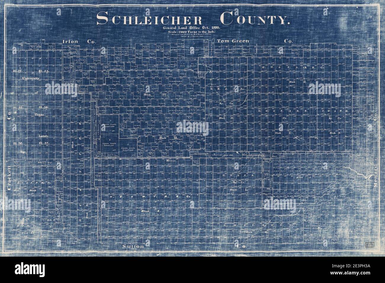 Map of Schleicher County Stock Photo - Alamy