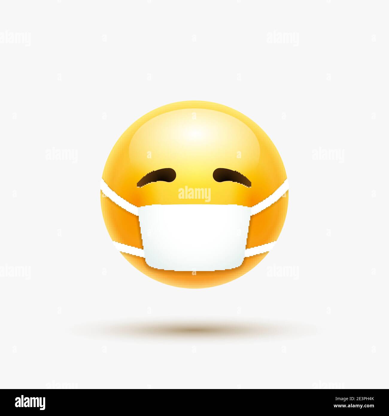 Face mask emoji vector cartoon icon. Covid 19 Emoticon medical mask ...