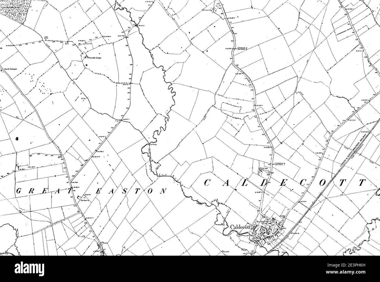 Map of Rutland OS Map name 015-NW, Ordnance Survey, 1884-1891 Stock ...