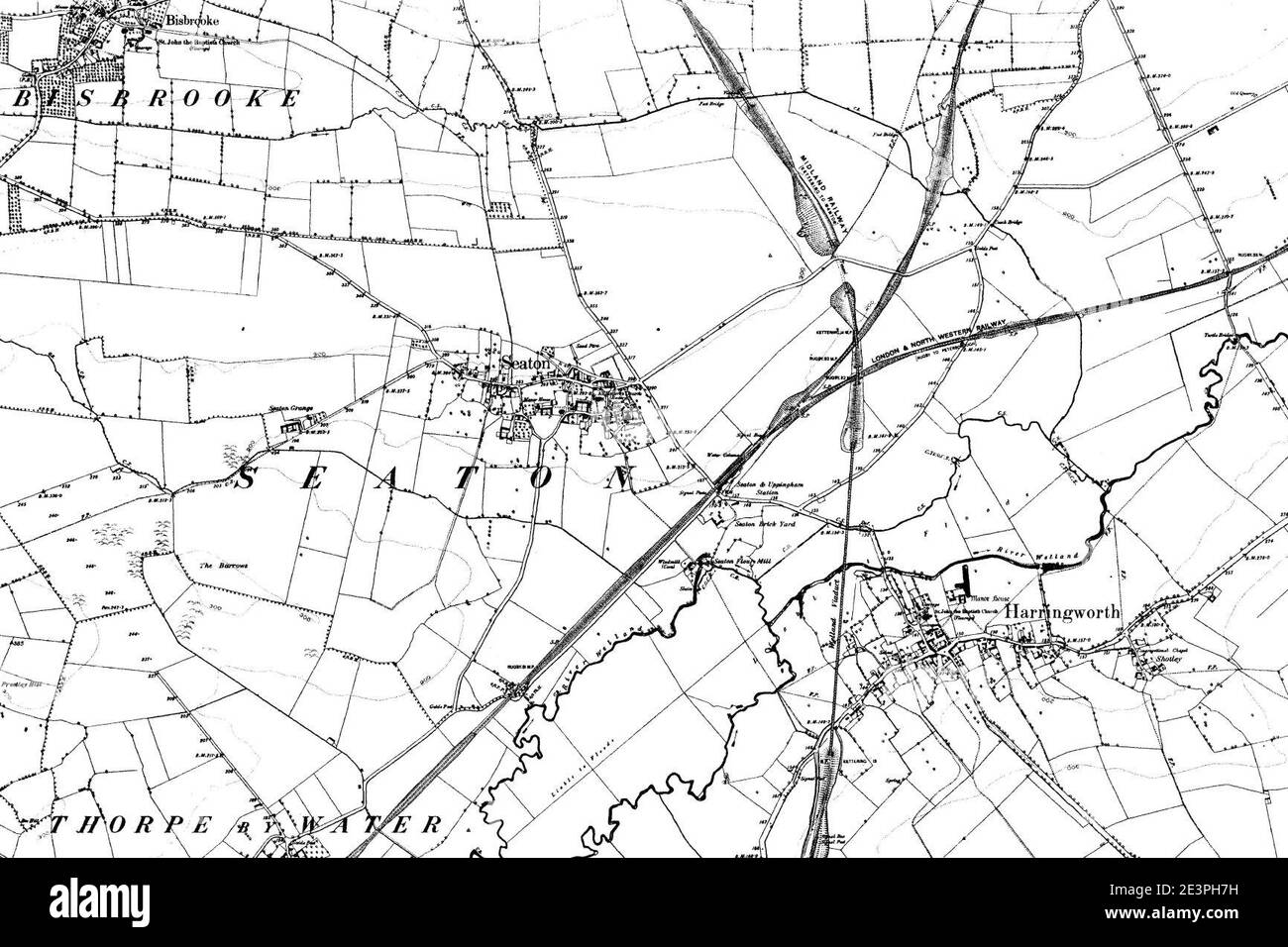 Map of Rutland OS Map name 013-SE, Ordnance Survey, 1884-1891 Stock ...