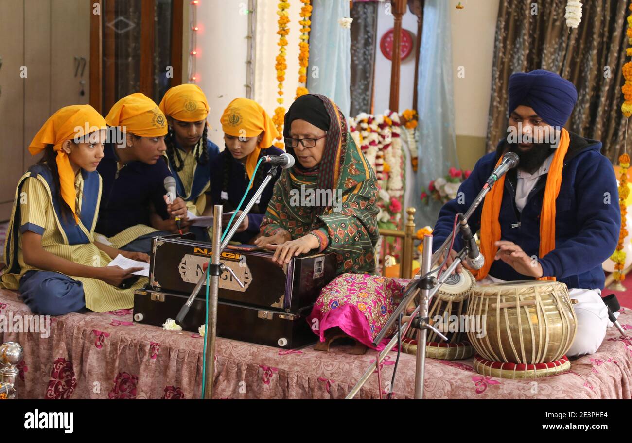 Beawar, Rajasthan, India, Jan.20, 2021: Devotees singing Shabad Kirtan ...