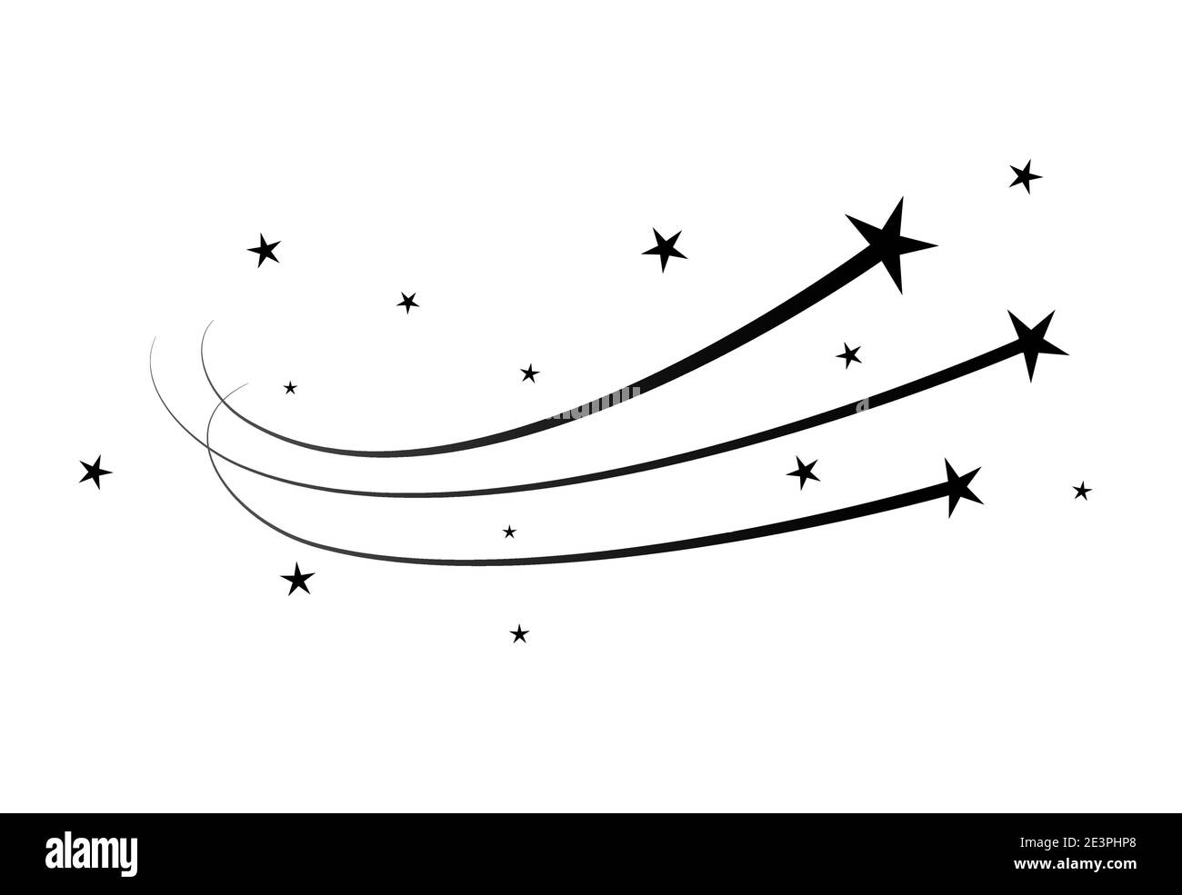 Magic star dust trail, star glitter vector shoot of comet. Flying ...