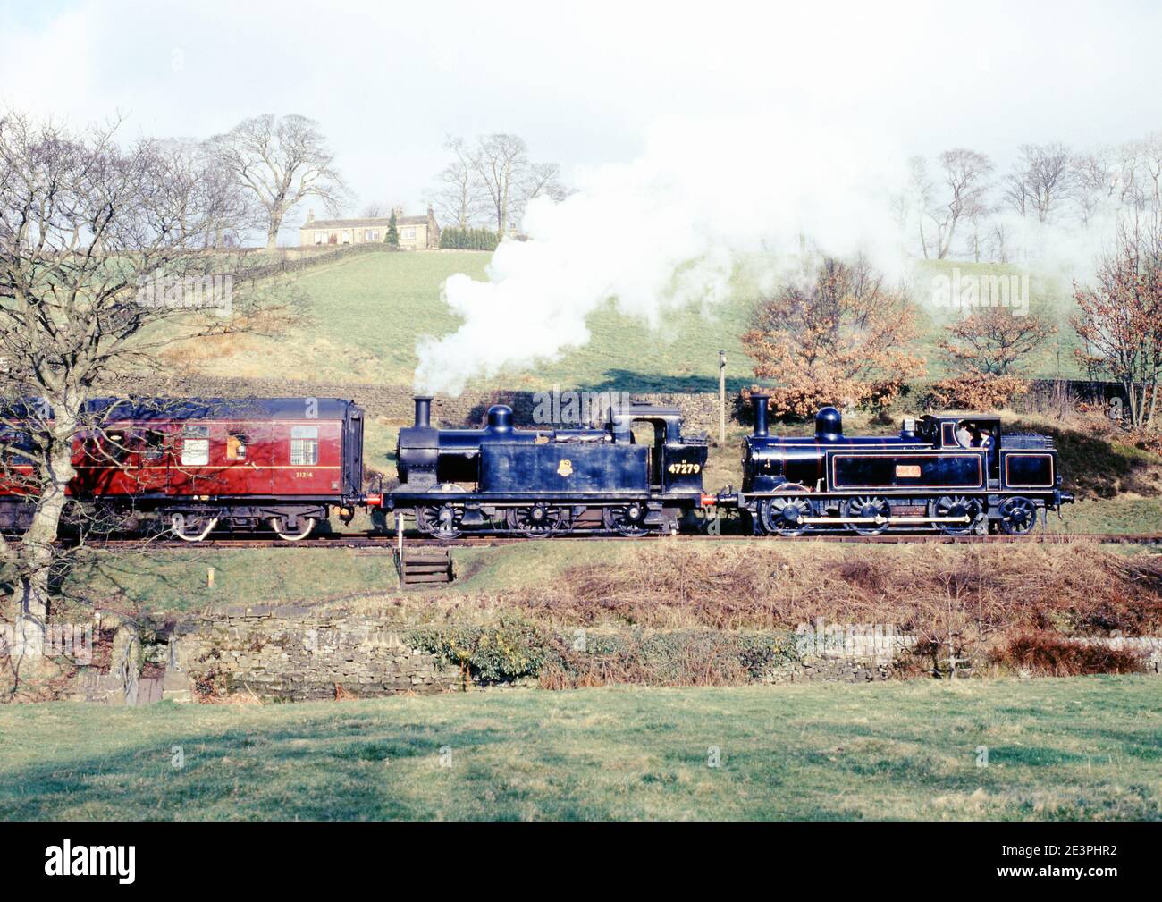 Jinty and Coal Tank at Oxenhope, Kieghley Worth Valley Railway, England ...