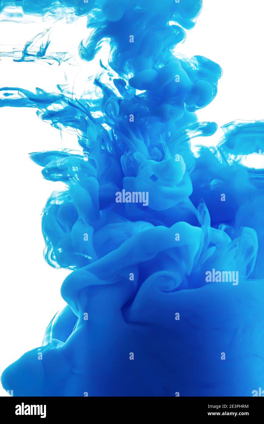 Blue ink abstract background isolated on white background Stock Photo ...