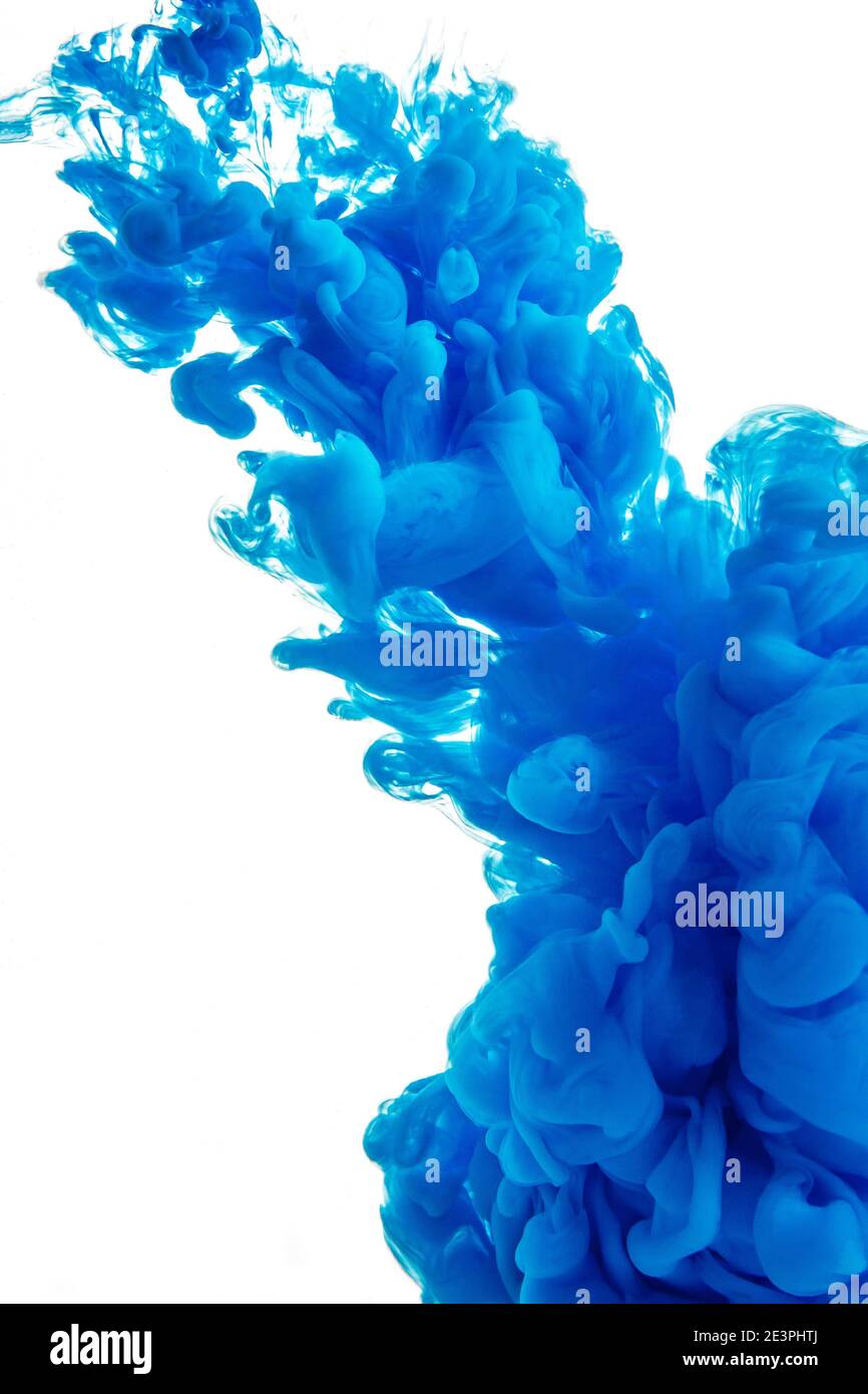 Blue ink abstract background isolated on white background Stock Photo ...