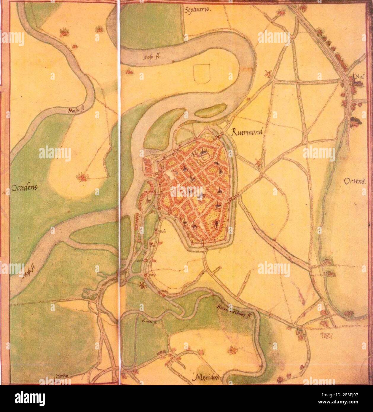 Map of Roermond by Jacob van Deventer Stock Photo - Alamy