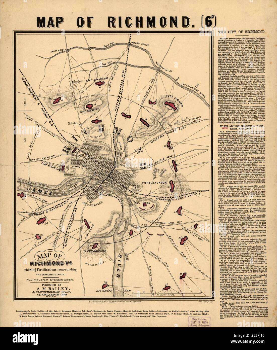 Map of Richmond, Va., shewing fortifications surrounding the ...