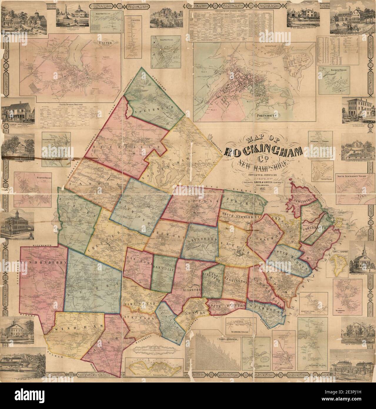 Map of Rockingham Co., New Hampshire Stock Photo - Alamy