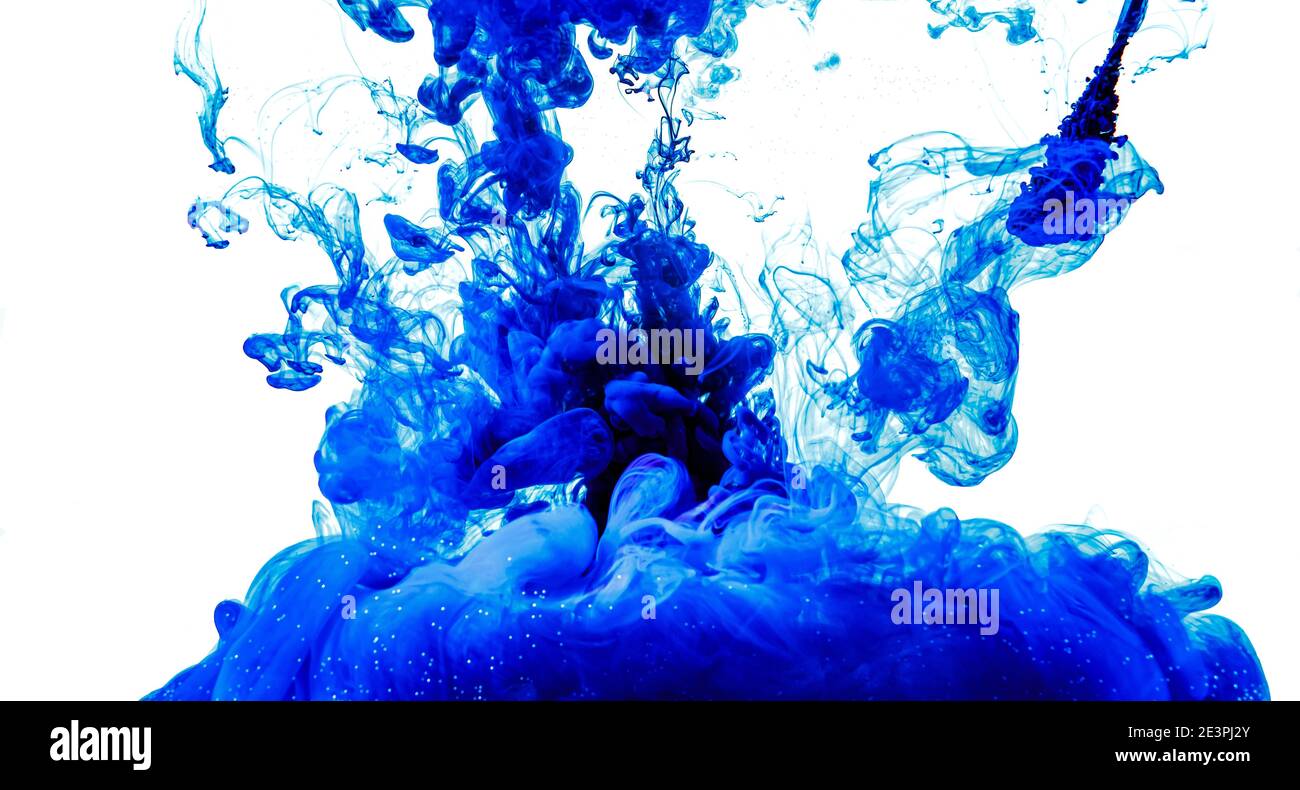 Blue ink abstract background isolated on white background Stock Photo ...