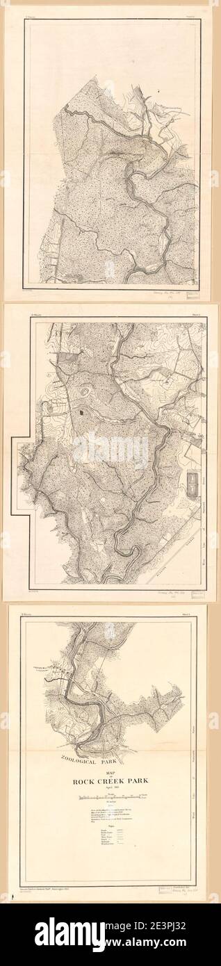 Map of Rock Creek Park - April 1910 - (Washington D.C Stock Photo - Alamy