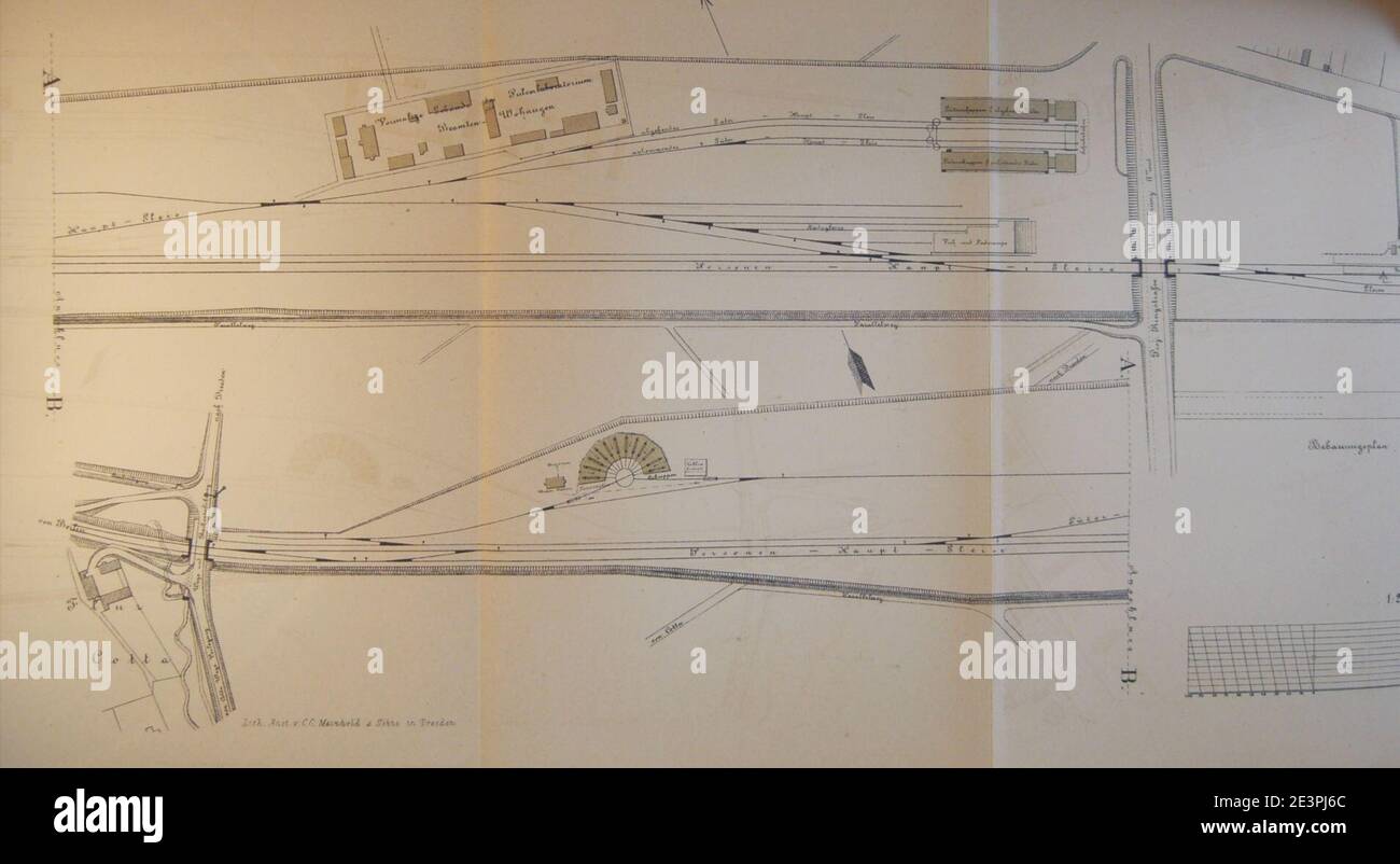 Map of railway station dresden-friedrichstadt, goods station - d Stock ...