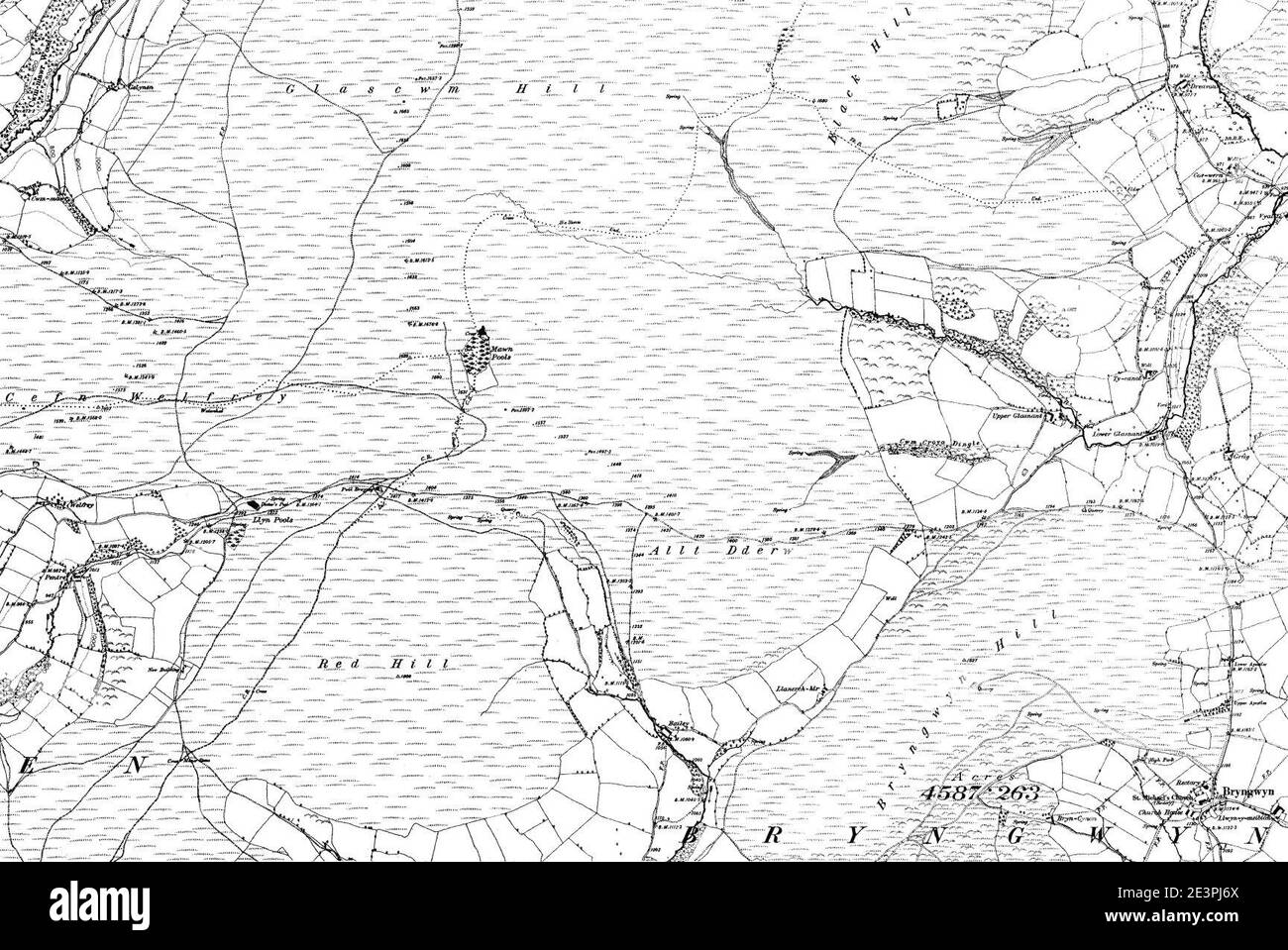 Map of Radnorshire OS Map name 033-NW, Ordnance Survey, 1888-1891 Stock ...