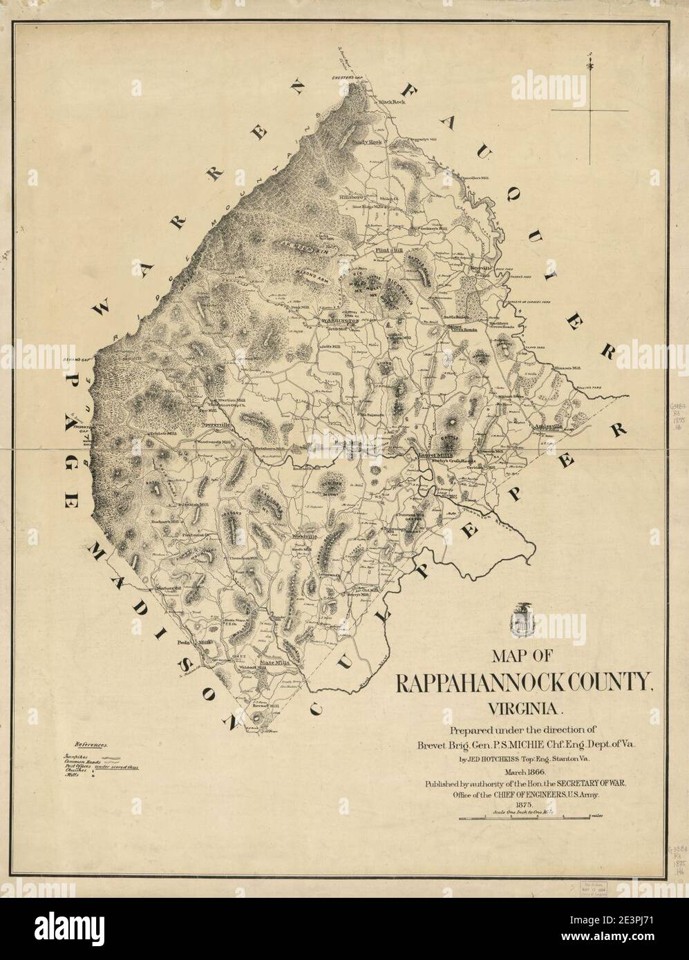 Map of Rappahannock County, Virginia Stock Photo - Alamy