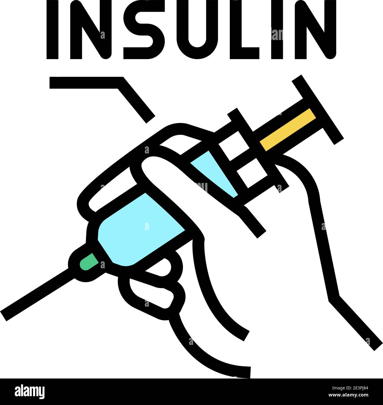 insulin syringe color icon vector illustration Stock Vector Image & Art ...