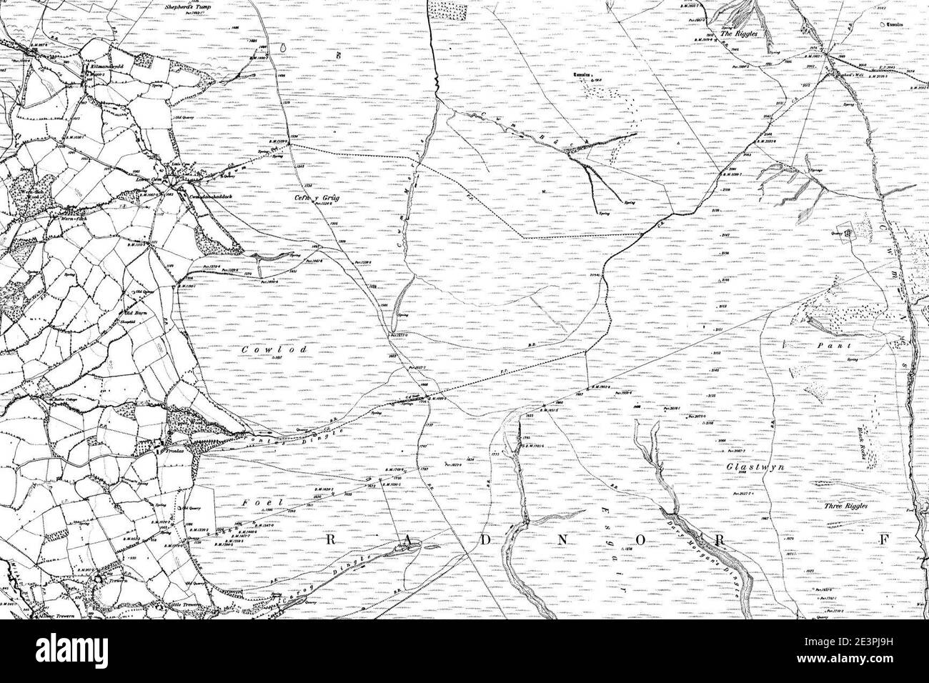 Map of Radnorshire OS Map name 024-NW, Ordnance Survey, 1888-1891 Stock ...