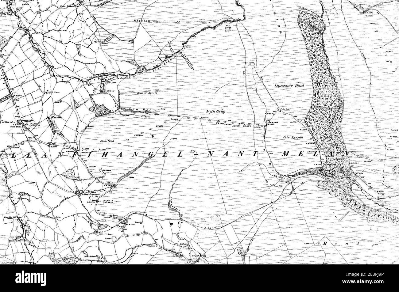 Map of Radnorshire OS Map name 024-SW, Ordnance Survey, 1888-1891 Stock ...