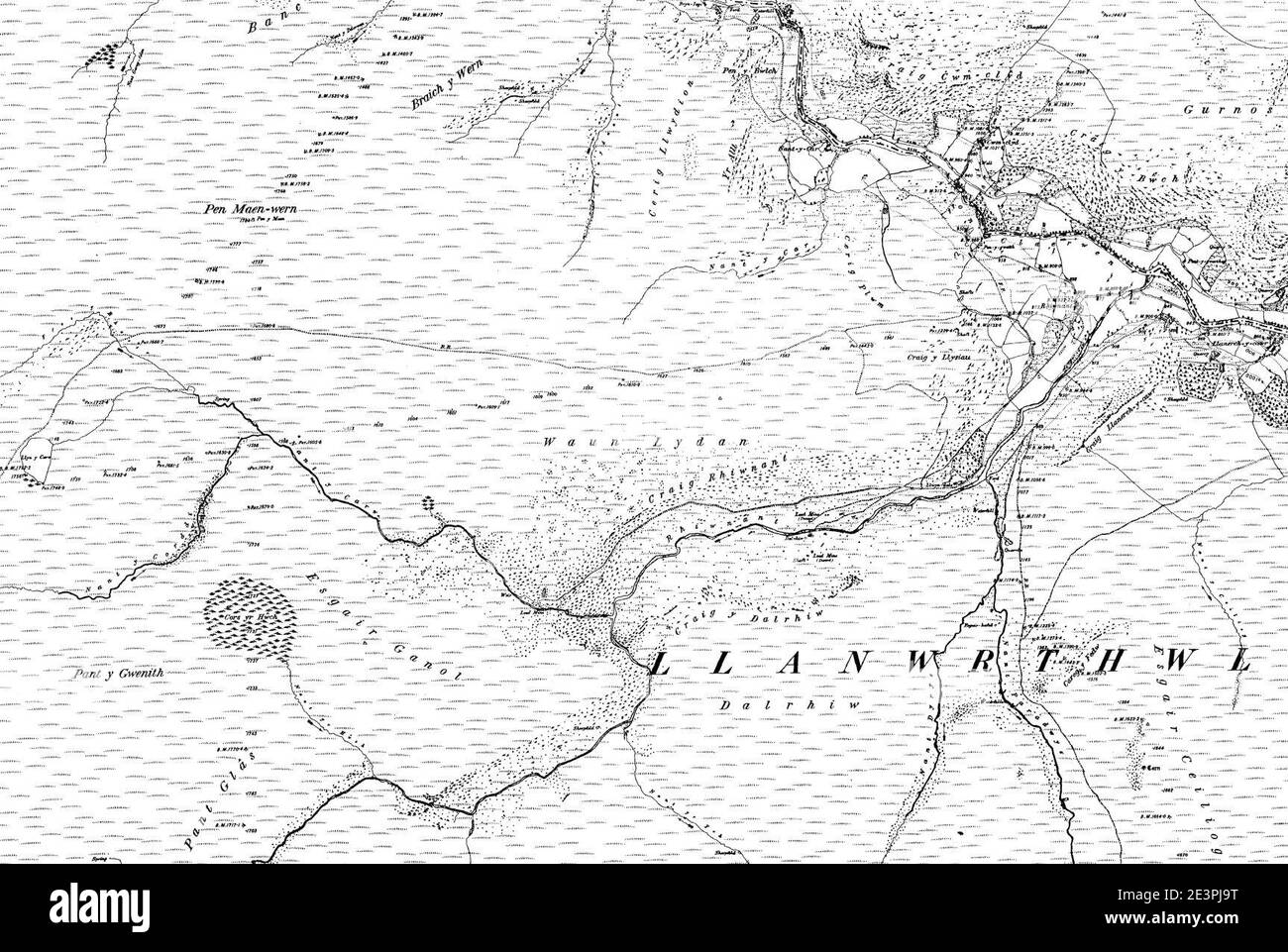 Map of Radnorshire OS Map name 021-SW, Ordnance Survey, 1888-1891 Stock ...