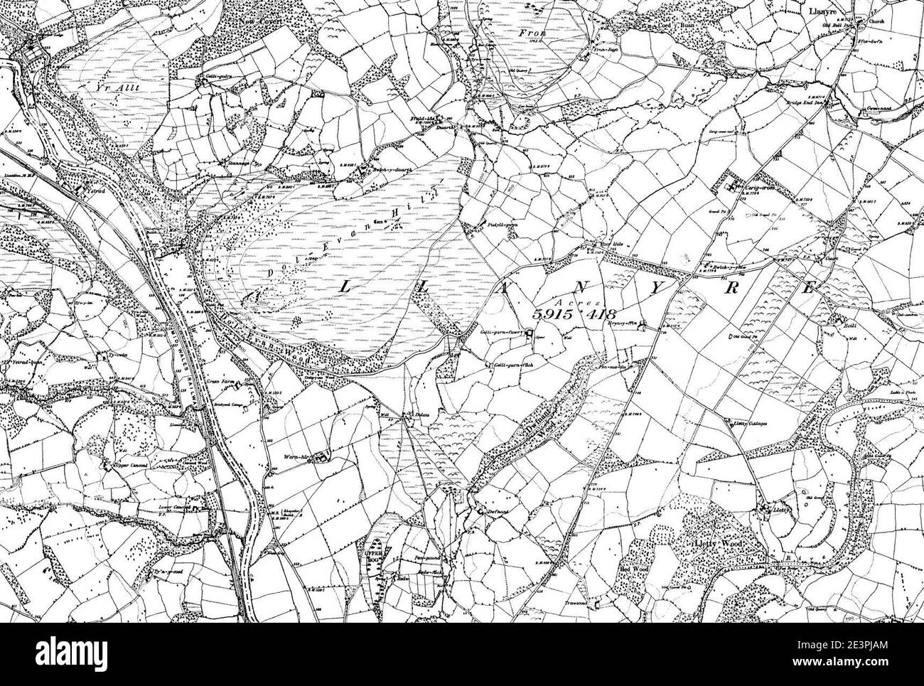 Map of Radnorshire OS Map name 022-SE, Ordnance Survey, 1888-1891 Stock ...
