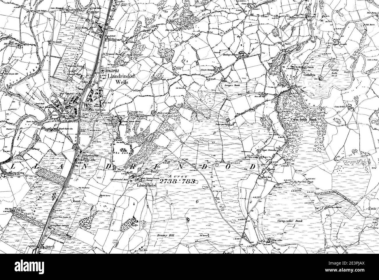Map of Radnorshire OS Map name 023-SW, Ordnance Survey, 1888-1891 Stock ...