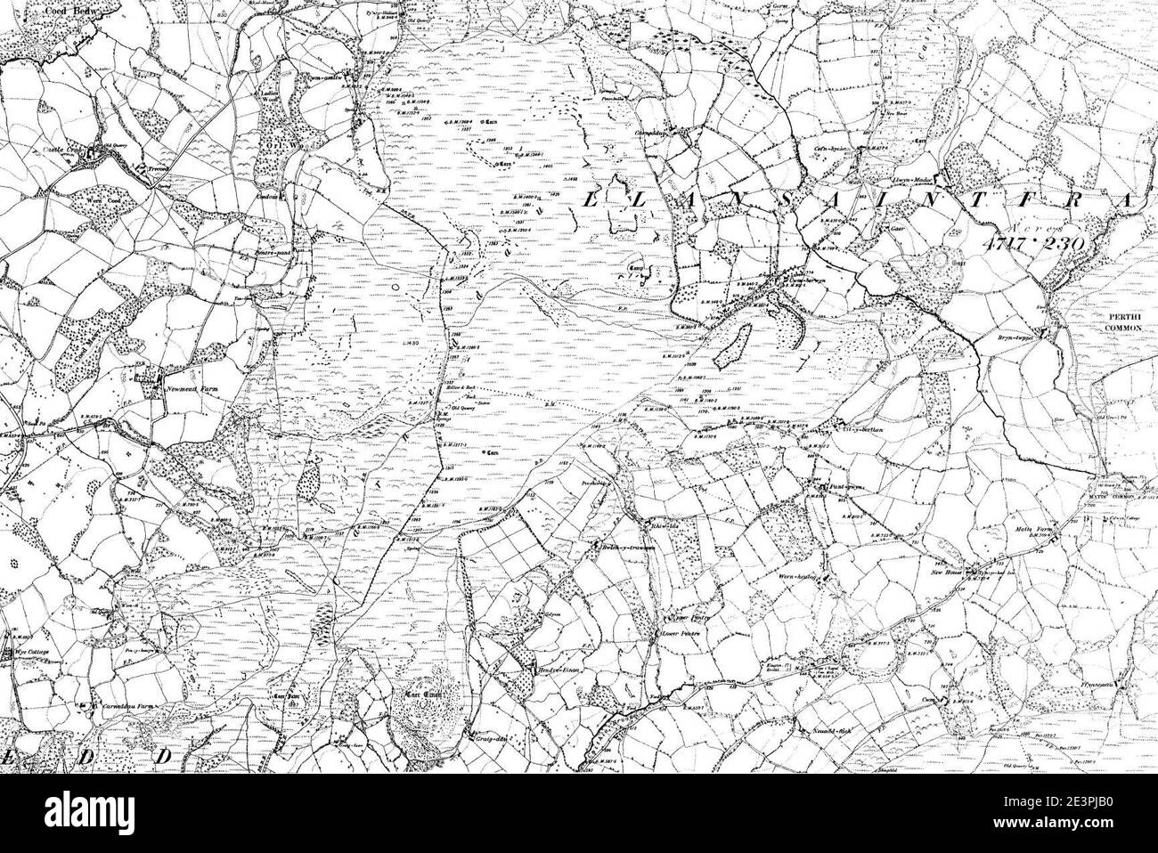 Map of Radnorshire OS Map name 028-SW, Ordnance Survey, 1888-1891 Stock ...